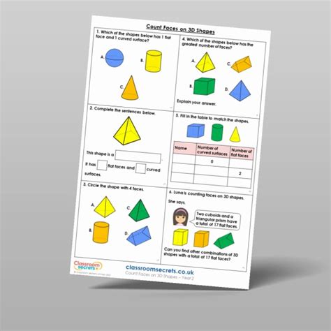 Year 2 Count Edges On 3d Shapes Mixed Activity Resource Classroom Secrets