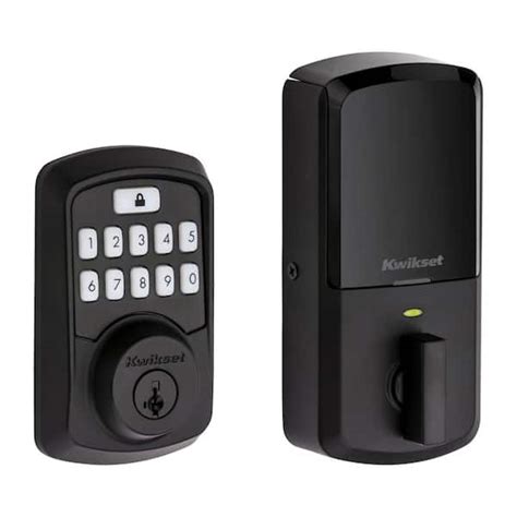 Kwikset Aura Matte Black Single Cylinder Electronic Bluetooth Keypad Smart Lock Deadbolt