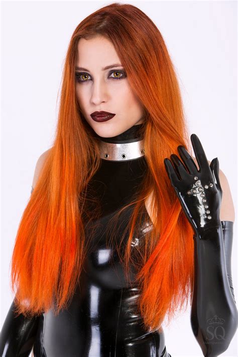 Latexbondage Photo Latex Costumes Beautiful Red Hair Long Red Hair