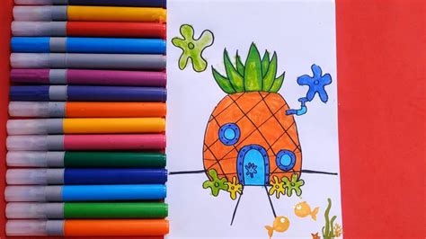 كيف ترسم منزل سبونج بوب رسم بيت سبونج بوب How To Draw Spongebob House