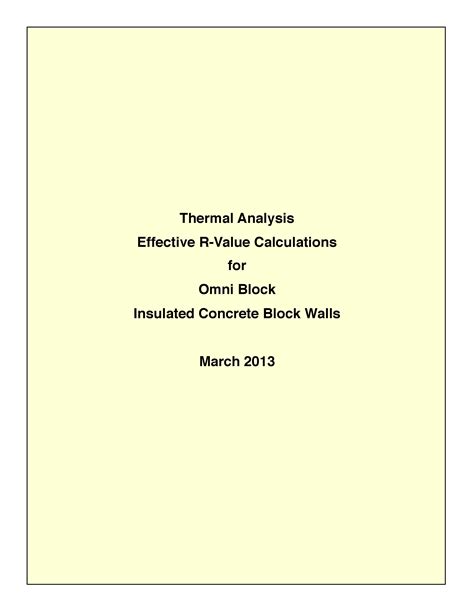 THERMAL CALCULATIONS Omniblock