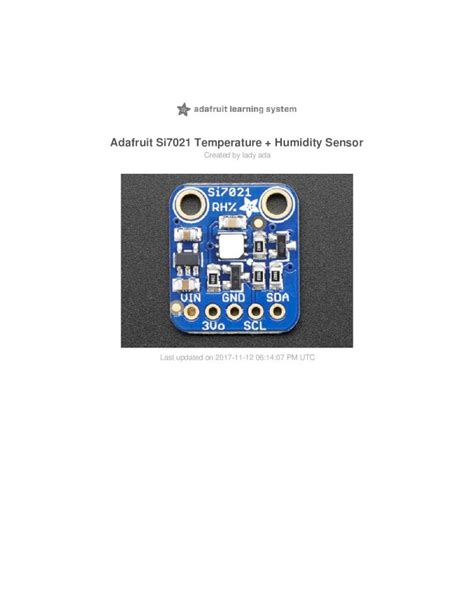 Pdf Adafruit Si7021 Temperature Humidity Sensor · Pdf Fileadafruit