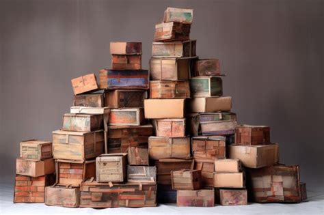 Premium AI Image Stack Of Flattened Cardboard Boxes Created With Generative Ai