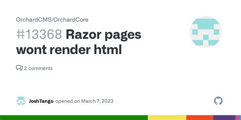 razor pages wont render html · issue 13368 · orchardcms orchardcore