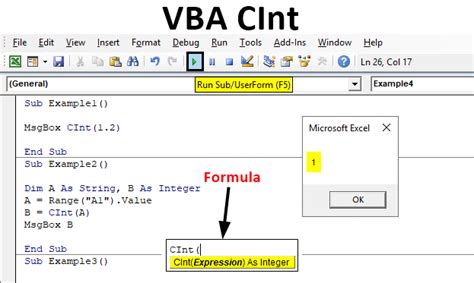 Vba Cint How To Use The Cint Function In Excel Vba