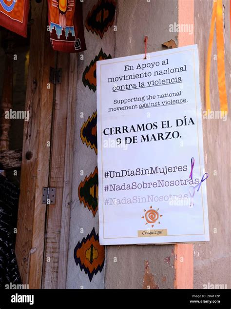 Sign Announcing Store Closure On March 9 A Day Without Woman Part Of
