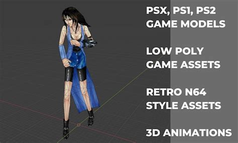 Create 3d Low Poly Game Character Model In Retro Ps1 Ps2 Psx Style