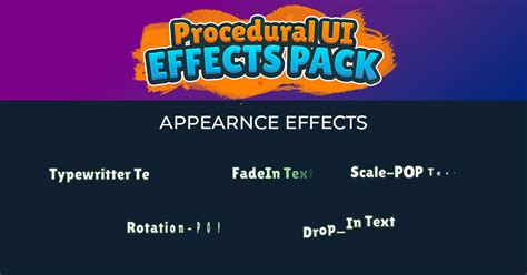 Procedural Ui Effects And Animations Gui Tools Unity Asset Store