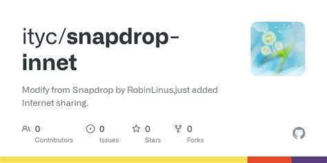 GitHub Ityc Snapdrop Innet Modify From Snapdrop By RobinLinus Just Added Internet Sharing