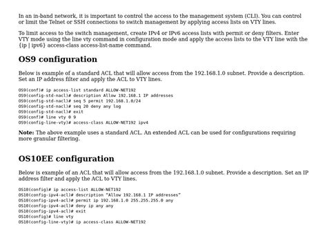 control access to management functions management networks for dell