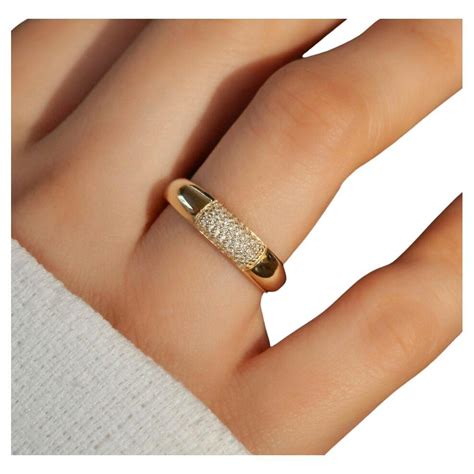 Diamond Cluster Stacking Ring 14k Solid Gold Wedding Band Ring Valentines T For Sale At 1stdibs