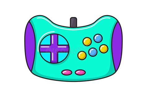 vector game controller gamepad icon turquoise joystick element flat