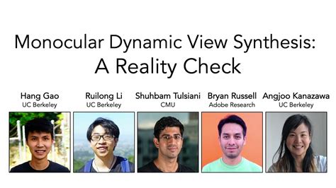 Monocular Dynamic View Synthesis A Reality Check Youtube