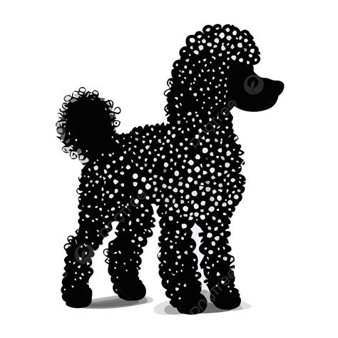 실루엣 푸들 벡터 스티커 클립 아트 만화 뒤에 물방울 무늬가있는 검은 푸들 실루엣 상표 클립 아트 Png 일러스트 및 벡터 에 대한 무료 다운로드 Pngtree