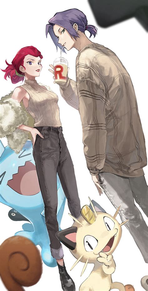 Jessie James Meowth And Wobbuffet Pokemon Drawn By Guru Nicocco Danbooru