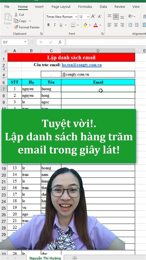 Tuyệt Chiêu Lập Danh Sách Hàng Trăm Email Trong Excel Excel Exceltips Tinhocvanphong