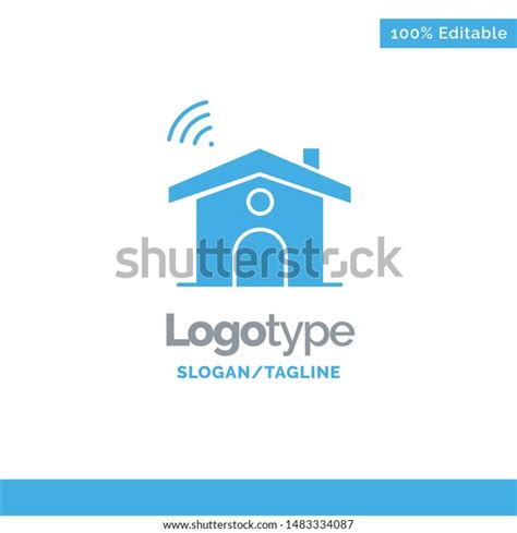 Wifi Service Signal House Blue Solid Stock Vector Royalty Free 1483334087 Shutterstock