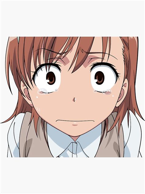 Mikoto Misaka Shook Design Sticker By Sad Square Redbubble