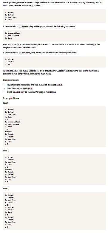 Solved Texts In This Problem You Will Use Nested Loops With A Main