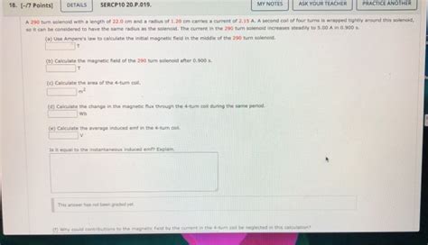 Solved 18 [ 17 Points] Details Sercp10 20 P 019 My Notes