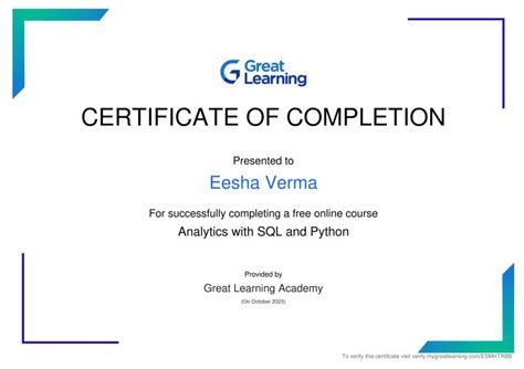 Eesha Verma On Linkedin Analytics Sql Python Certification