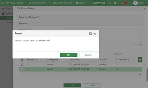 Reverting A Policy To A Previous Version Fortimanager 7 6 3 Fortinet Document Library
