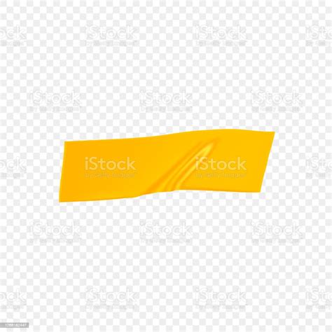 투명 한 배경에 격리 된 노란색 덕트 수리 테이프 고정을 위한 사실적인 노란색 접착 테이프 조각 접착제 종이 접착 사실적인 3d 벡터 일러스트레이션 개체 그룹에 대한 스톡