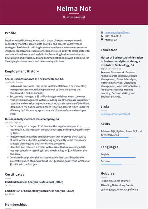 IBM Business Analyst Resume Examples ResumeCat