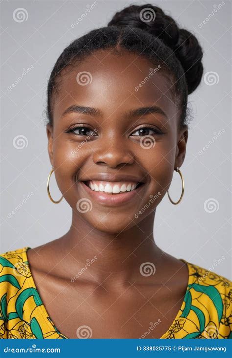 Portrait View Of A Regular Happy Smiling Ghana Girl Ultra Realistic Avatar Image Stock