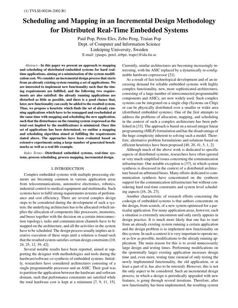 Pdf Scheduling And Mapping In An Incremental Design Methodology For