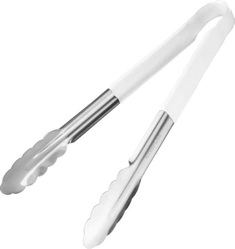 Hygiplas Serveertang Vleestang Kleurcode Wit Rvs 30cm Gladde Vorm Tegen