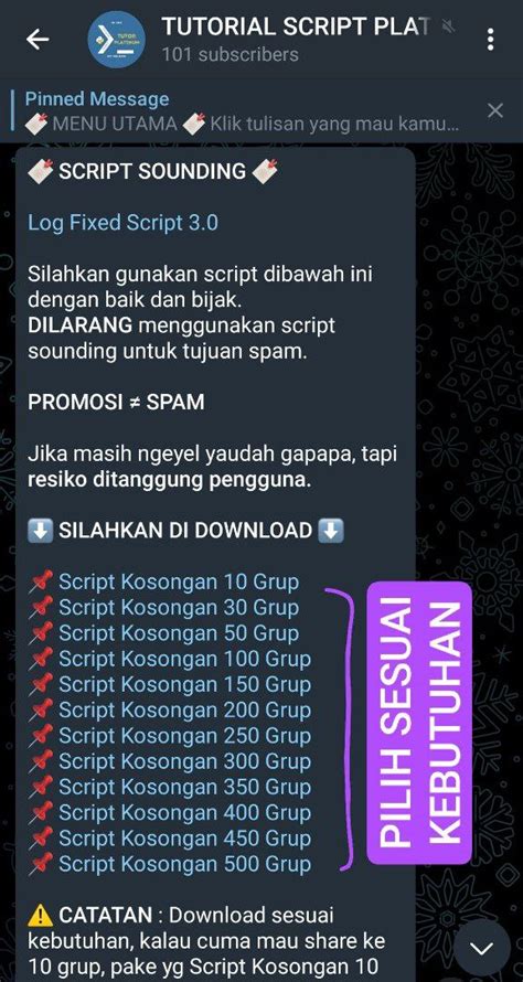 cara download script telegraph