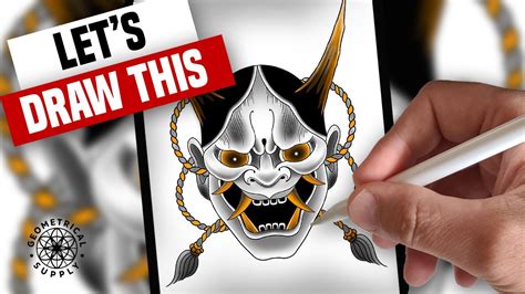 How To Draw A Hannya Mask Procreate Tattoo Design YouTube