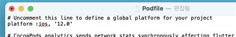[flutter] Error `podfile Found In The Project Directory