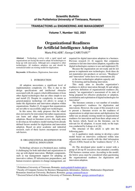 Pdf Organizational Readiness For Artificial Intelligence Adoption