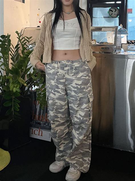 밀리터리 카모 스트링 투웨이 와이드 카고 팬츠 2color