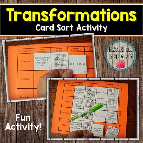 Transformations Activity Cut And Paste Transformations Activity