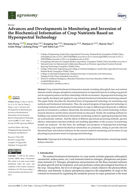 Pdf Advances And Developments In Monitoring And Inversion Of The Biochemical Information Of
