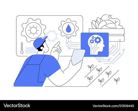 Ai Optimized Crop Yield Prediction Abstract Vector Image