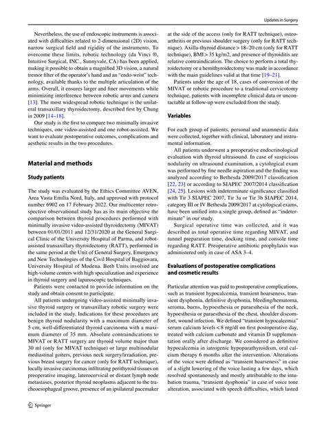 Solution Mini Invasive Video Assisted Thyroidectomy Vs Robot Assisted Transaxillary
