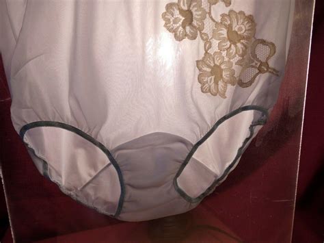 Rare Vintage Van Raalte Bubble Panty Sheer Nylon Ltblue W Applique