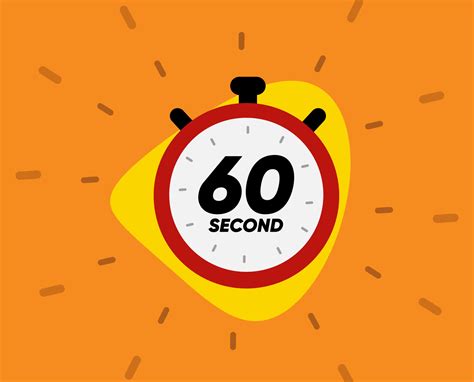 Timer 60 Second Stopwatch Time Sign Countdown Clock Symbol Vector