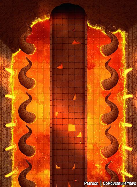 22x30 Lava Dungeon Dungeon Battlemap Lava Rfantasymaps
