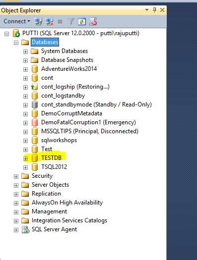 Sqldba Passion How To Create And Drop Database In Sql Server