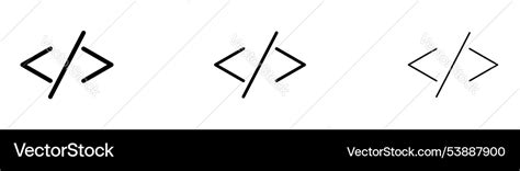 Code Icon Set Royalty Free Vector Image Vectorstock