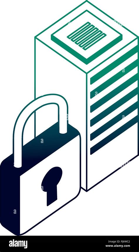 Database Server Center Security Protection Network Vector Illustration Neon Stock Vector Image