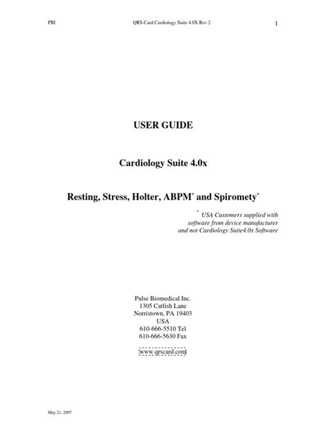 Cs405 User Guide Pdf Electrocardiography Computing