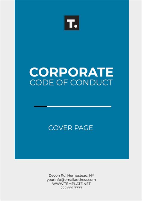 Free Code Of Conduct Corporate Cover Page Template To Edit Online