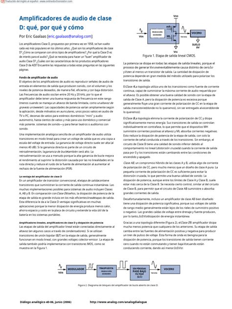 Lec 01 Class D Audio Amplifiers Pdf Amplificador Fuente De Alimentación
