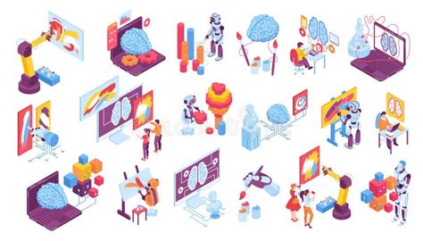Ai Art Isometric Set Stock Vector Illustration Of Future 239511663